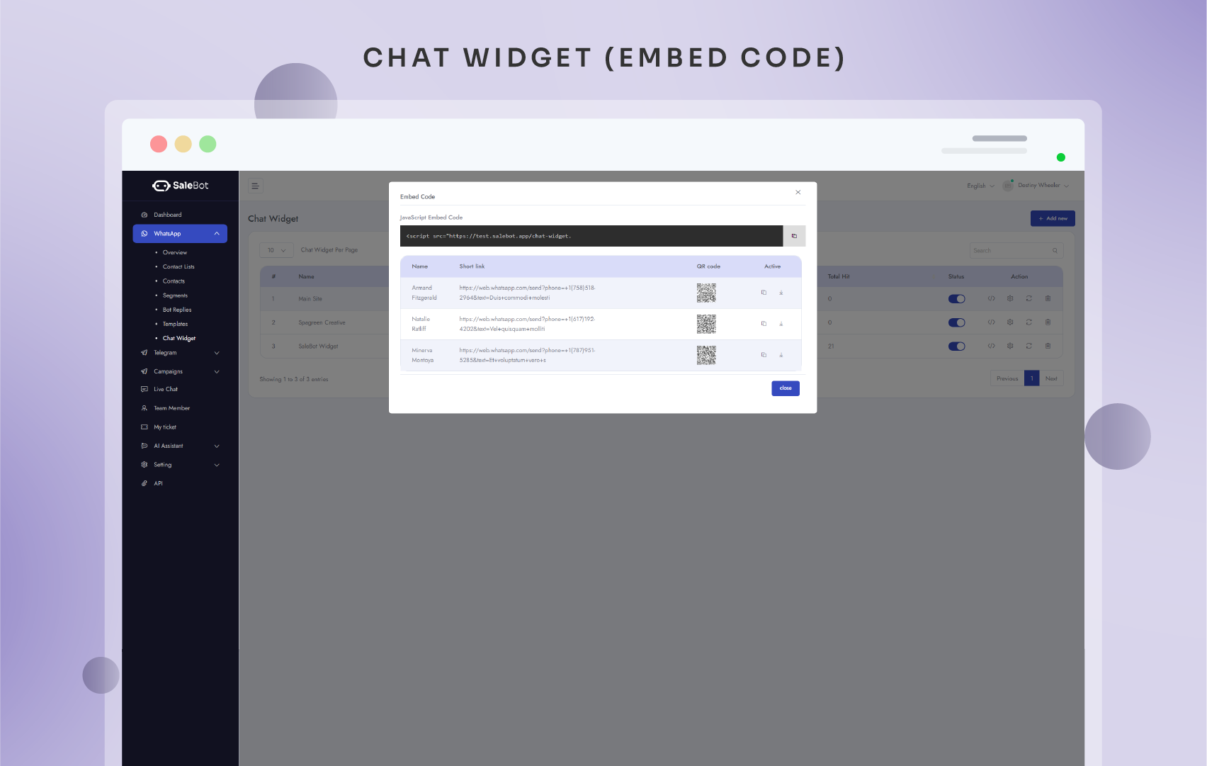 SaleBot Chat Widget Addon by spagreen | CodeCanyon